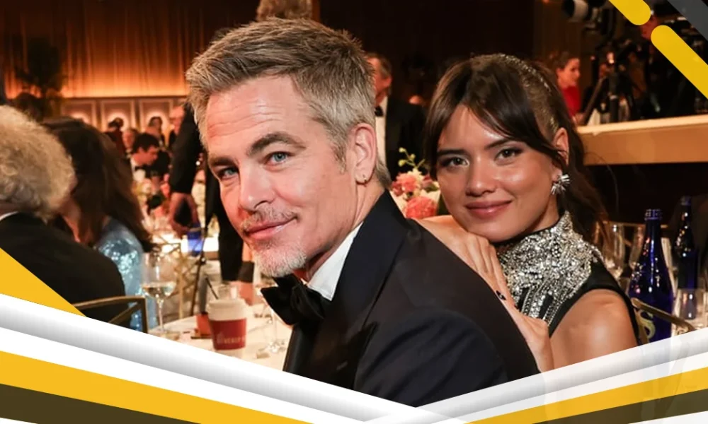 Chris Pine y Keana Sky Wenger en los Globos de Oro 2026